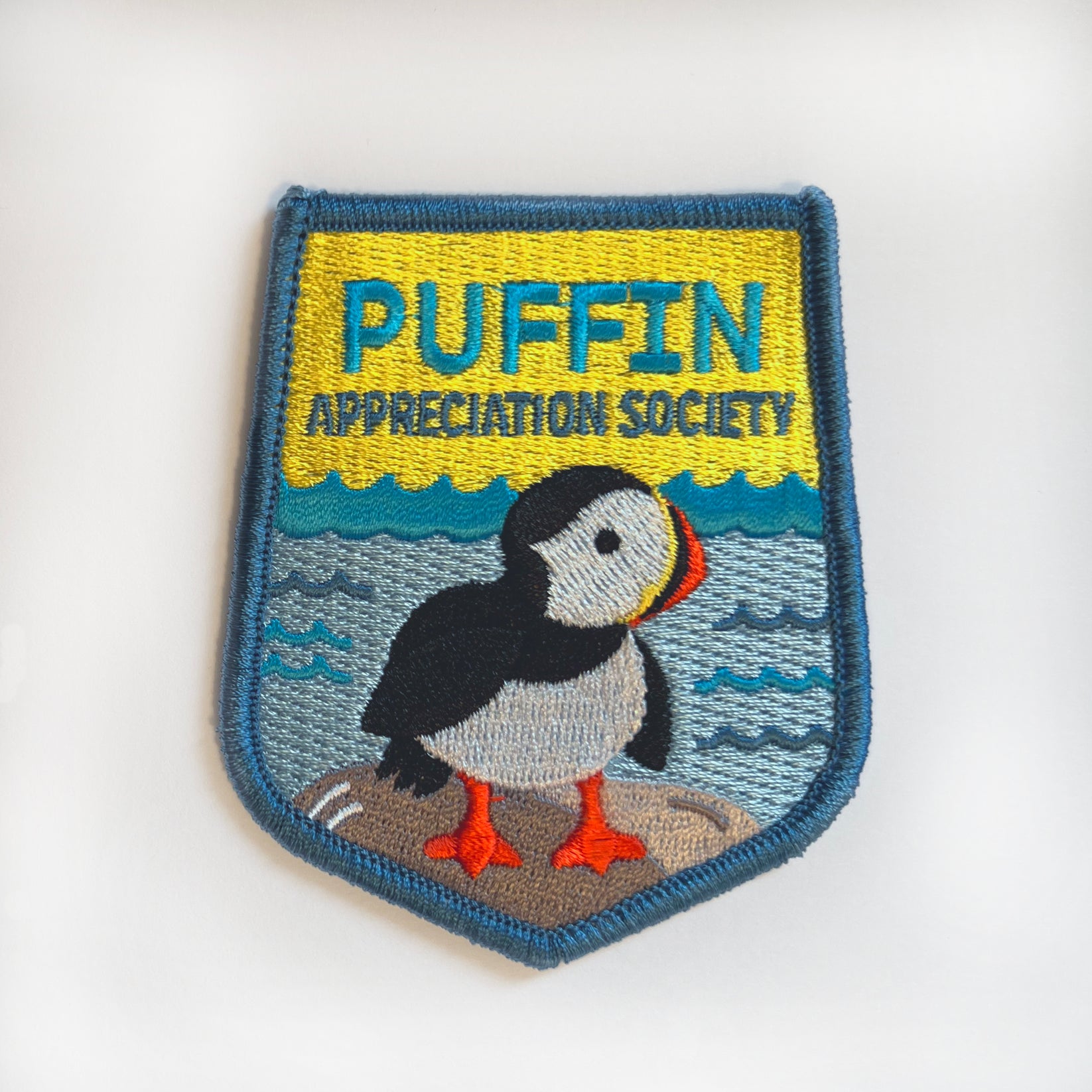 Puffin Appreciation Society iron-on patch with optional membership kit ...
